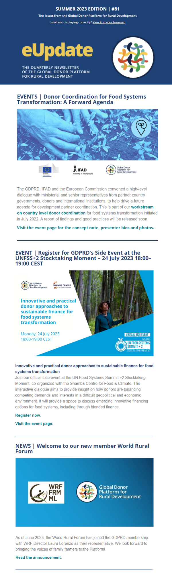 Newsletter – Global Donor Platform for Rural Development