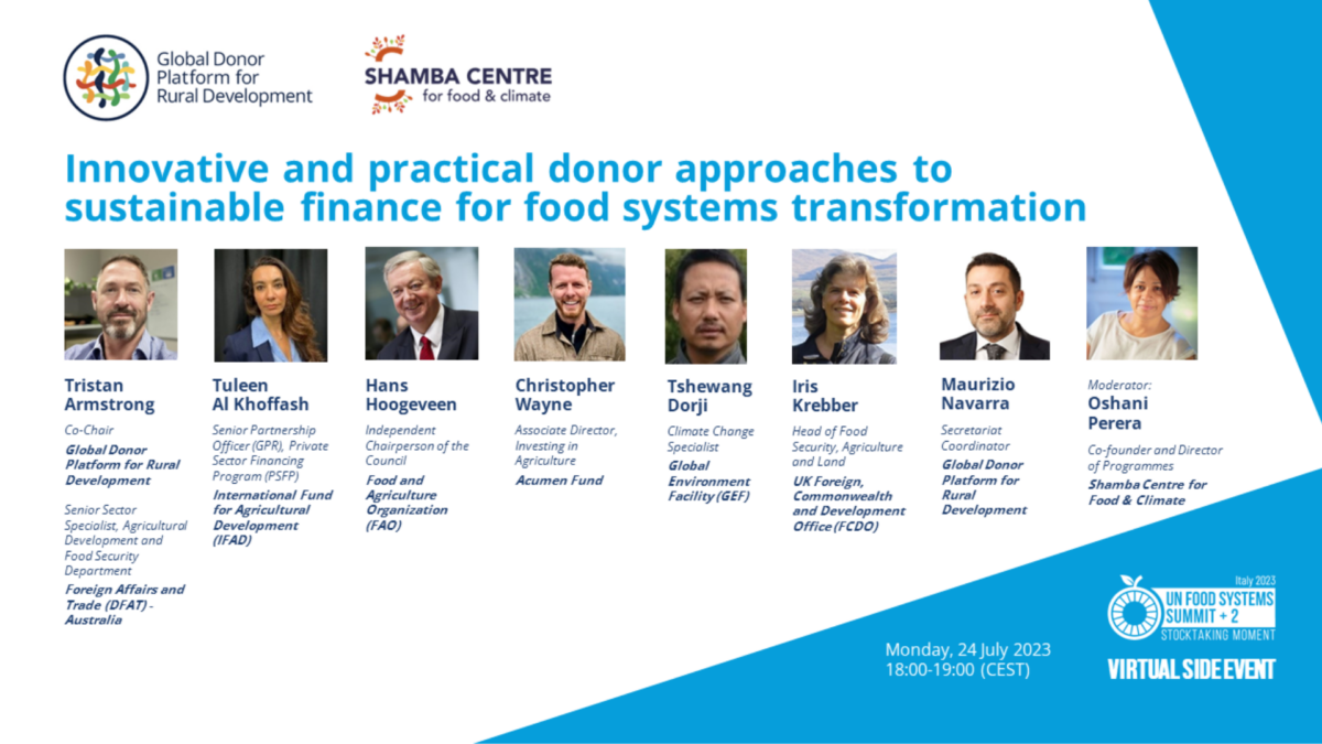 Blog: Innovative donor approaches to sustainable finance for food ...