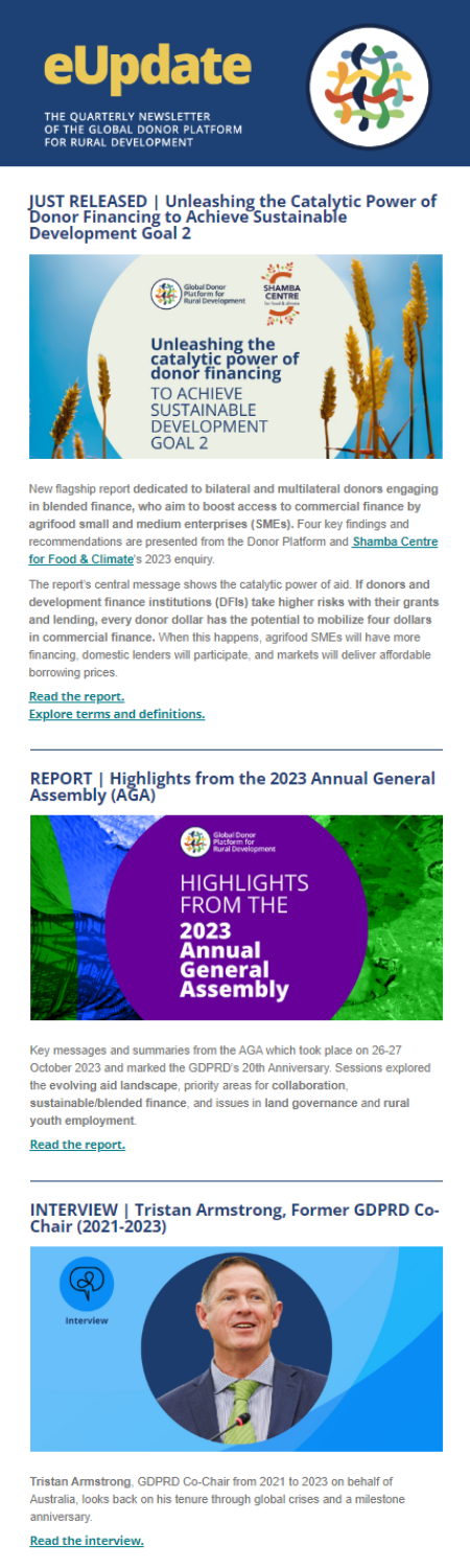 Newsletter - Global Donor Platform for Rural Development